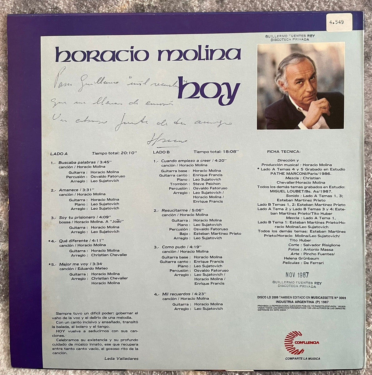 Horacio Molina - Hoy – Galapagos Records